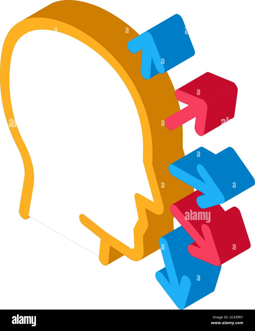 human head and arrows isometric icon vector illustration Stock Vector ...