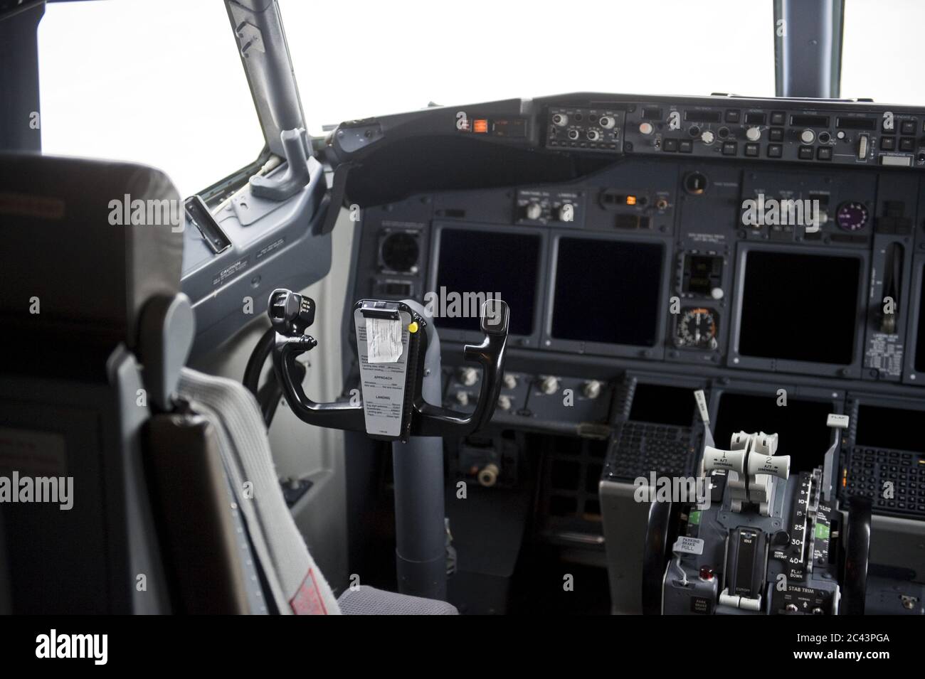 Empty cockpit of an airplane Stock Photo - Alamy