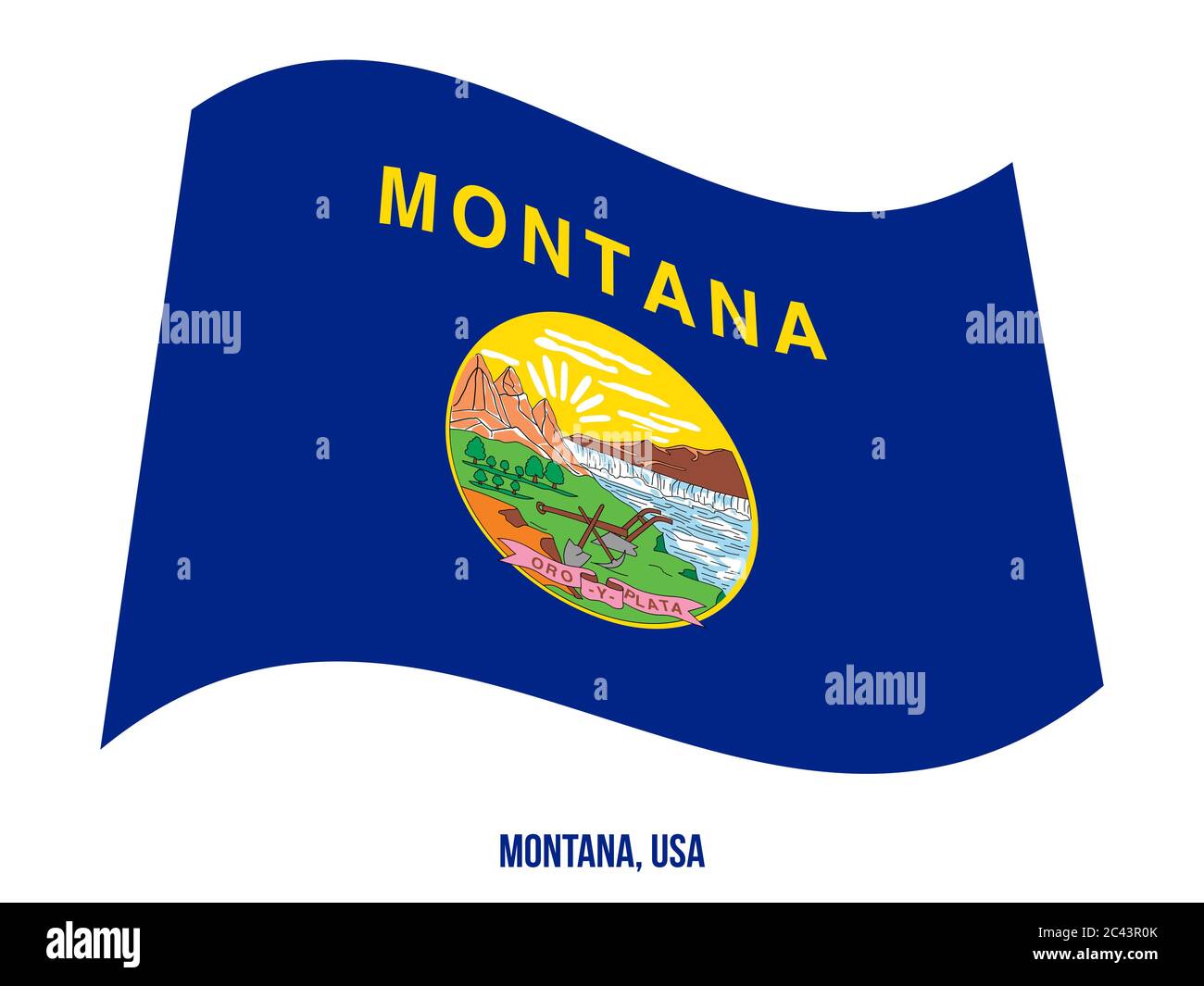 Montana (USA State) Flag Waving Vector Illustration on White Background ...