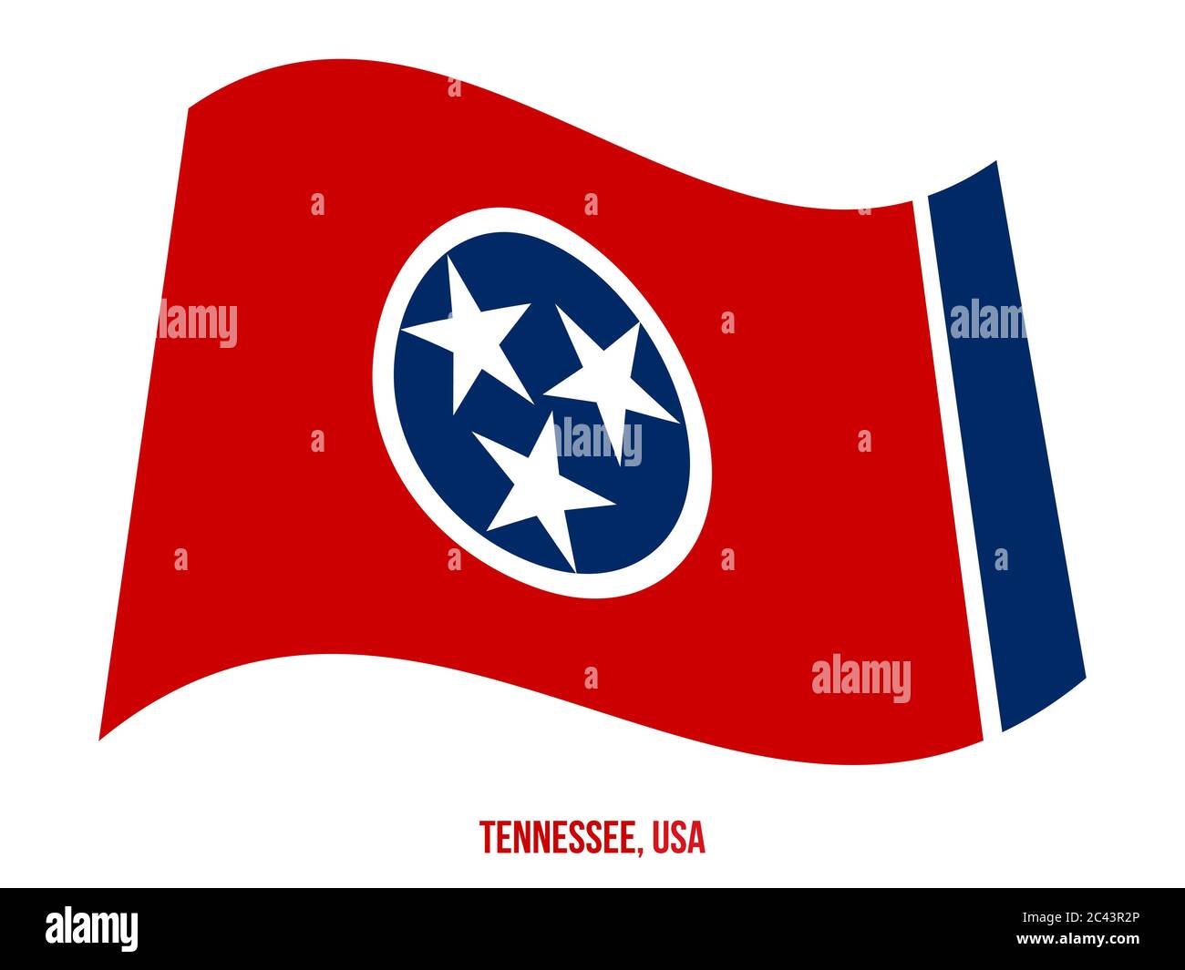 Tennessee (USA State) Flag Waving Vector Illustration on White ...