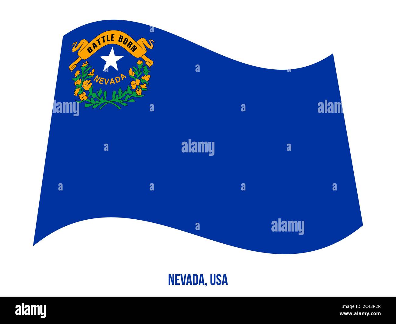 Nevada (USA State) Flag Waving Vector Illustration on White Background ...