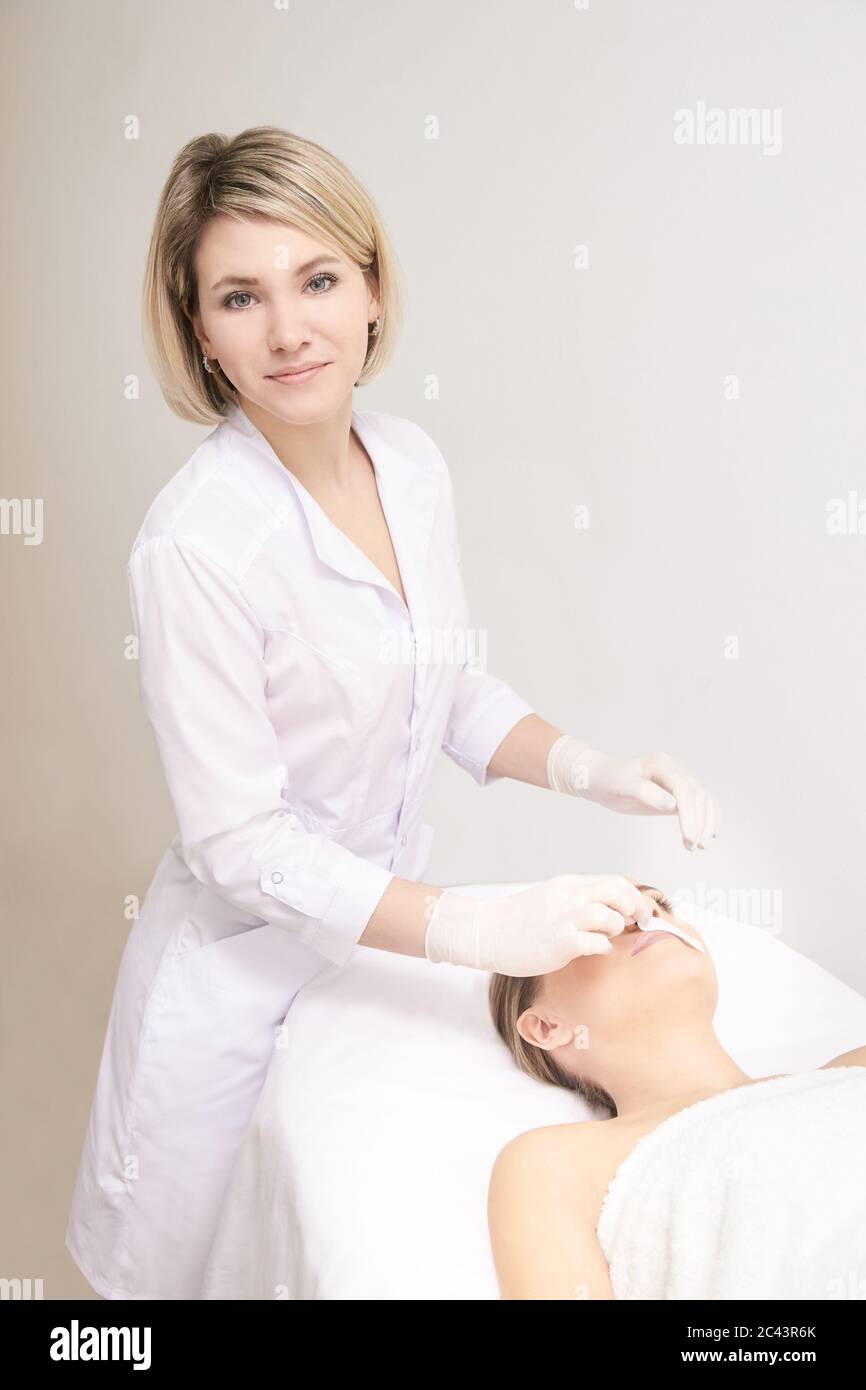 Salon hair removal epilation with girl. Female depilation. No pain tool ...