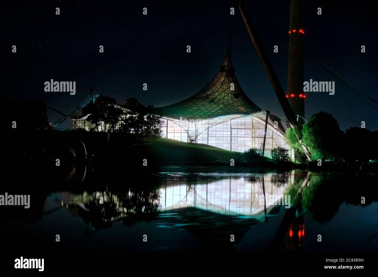 Olympic swimming pool Munich at night, Bavaria, Germany Stock Photo - Alamy