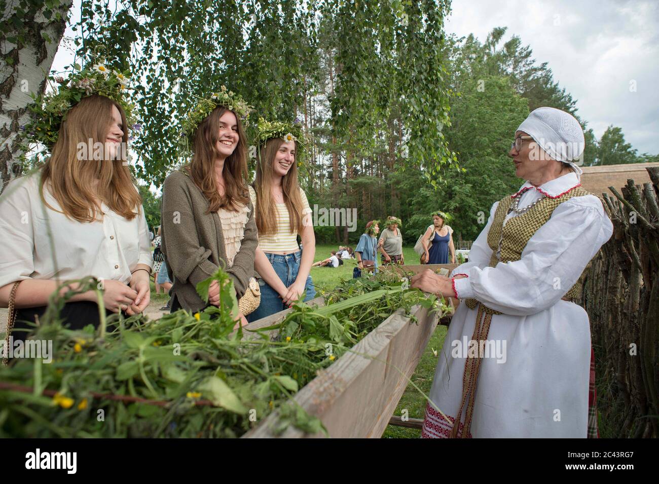 Rumsiskes, Lithuania. 23rd June, 2020. People participate in a ...