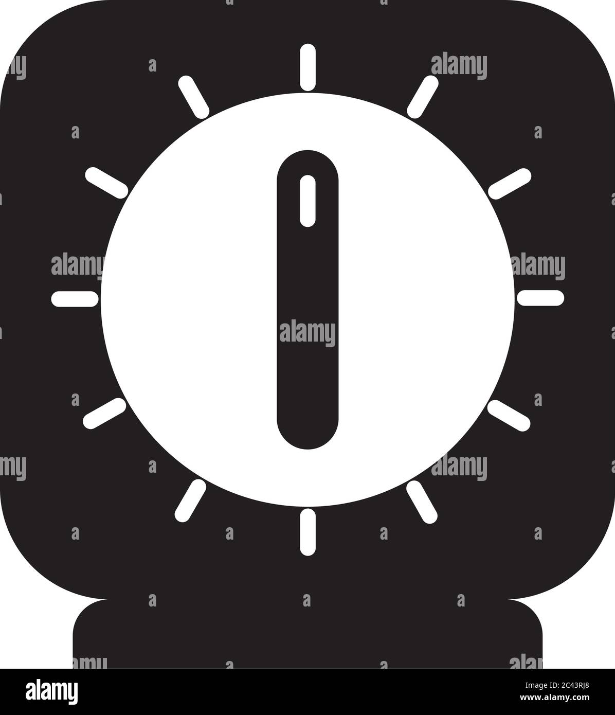kitchen timer icon over white background, silhouette style, vector ...