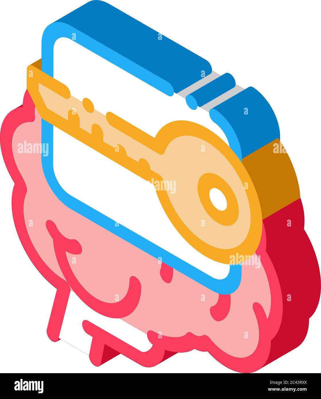 key for brain isometric icon vector illustration Stock Vector Image ...