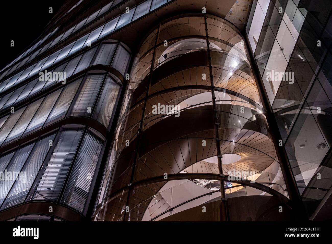 office windows and spiral staircase Stock Photo - Alamy