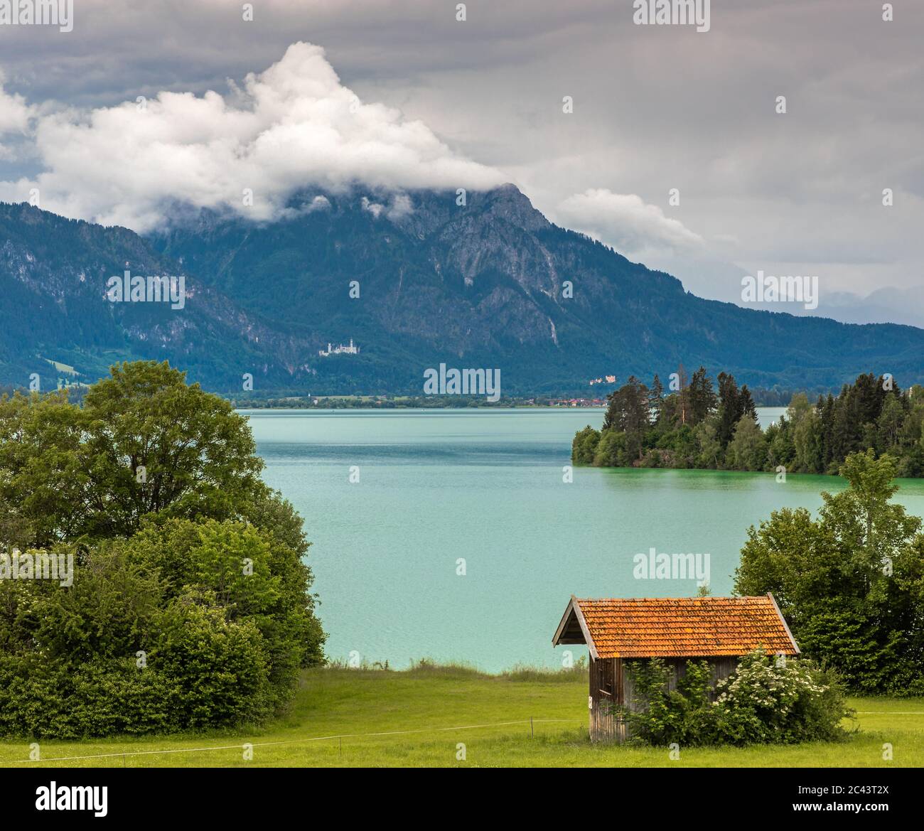 Dramatic clouds over lake Forggensee in Bavaria Stock Photo - Alamy