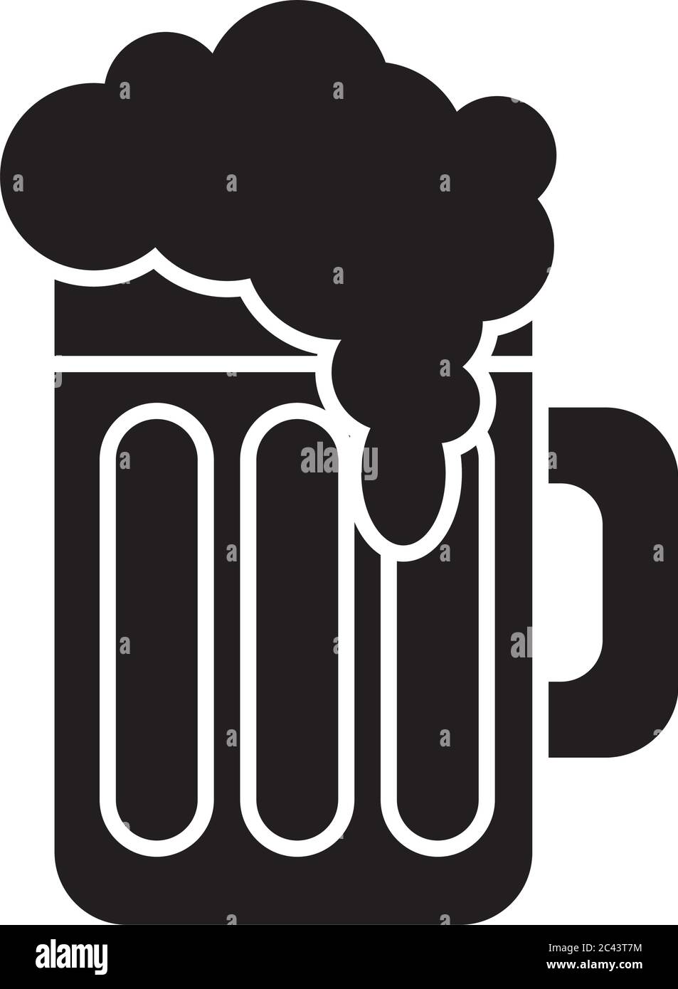 beer jar icon over white background, silhouette style, vector ...