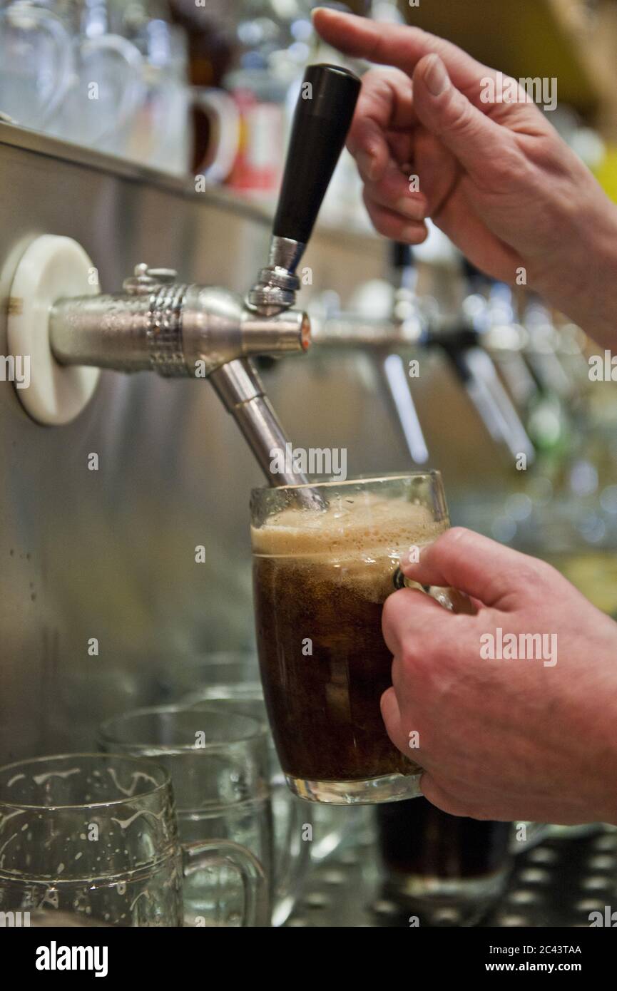 Beer is tapped Stock Photo - Alamy