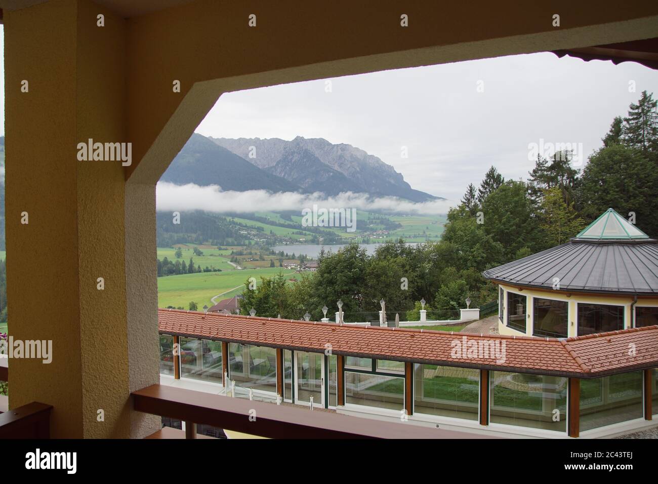 Walchsee, Austria, August 7, 2019. Hotel Panorama in Austria. View from ...