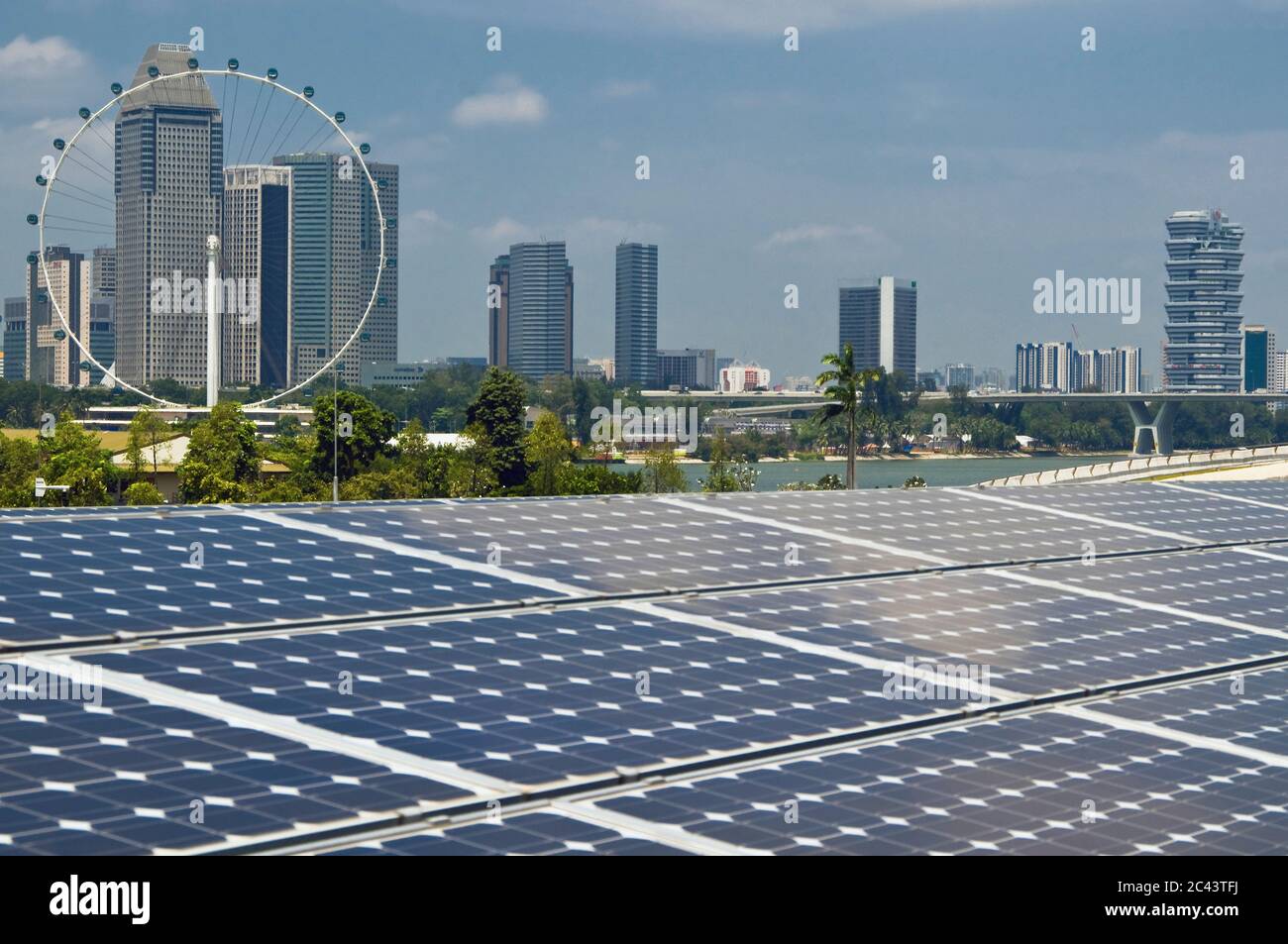 Ferris wheel The Flyer and solar system in Singapore Stock Photo - Alamy