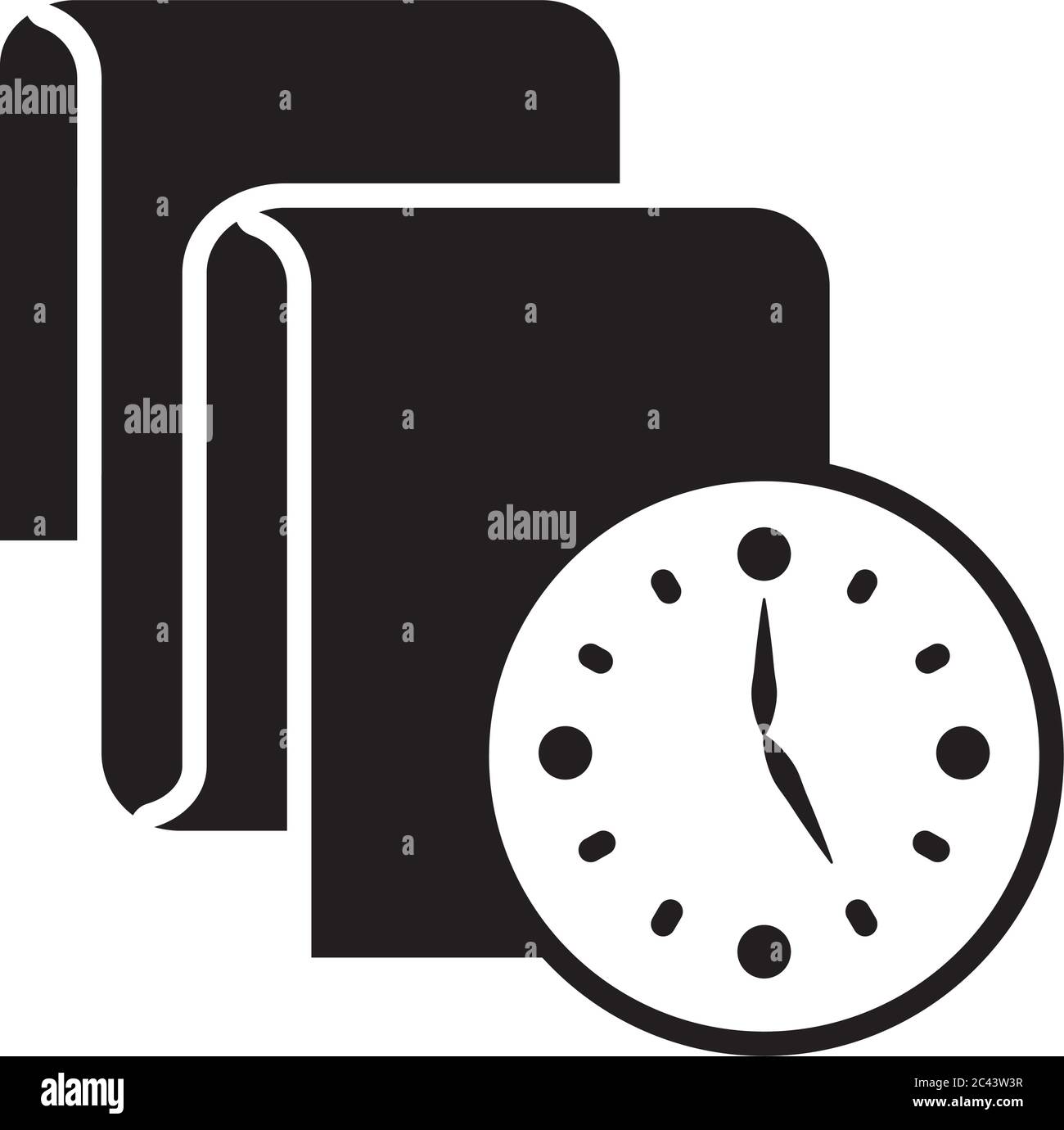 abstract clock time icon over white background, silhouette style ...