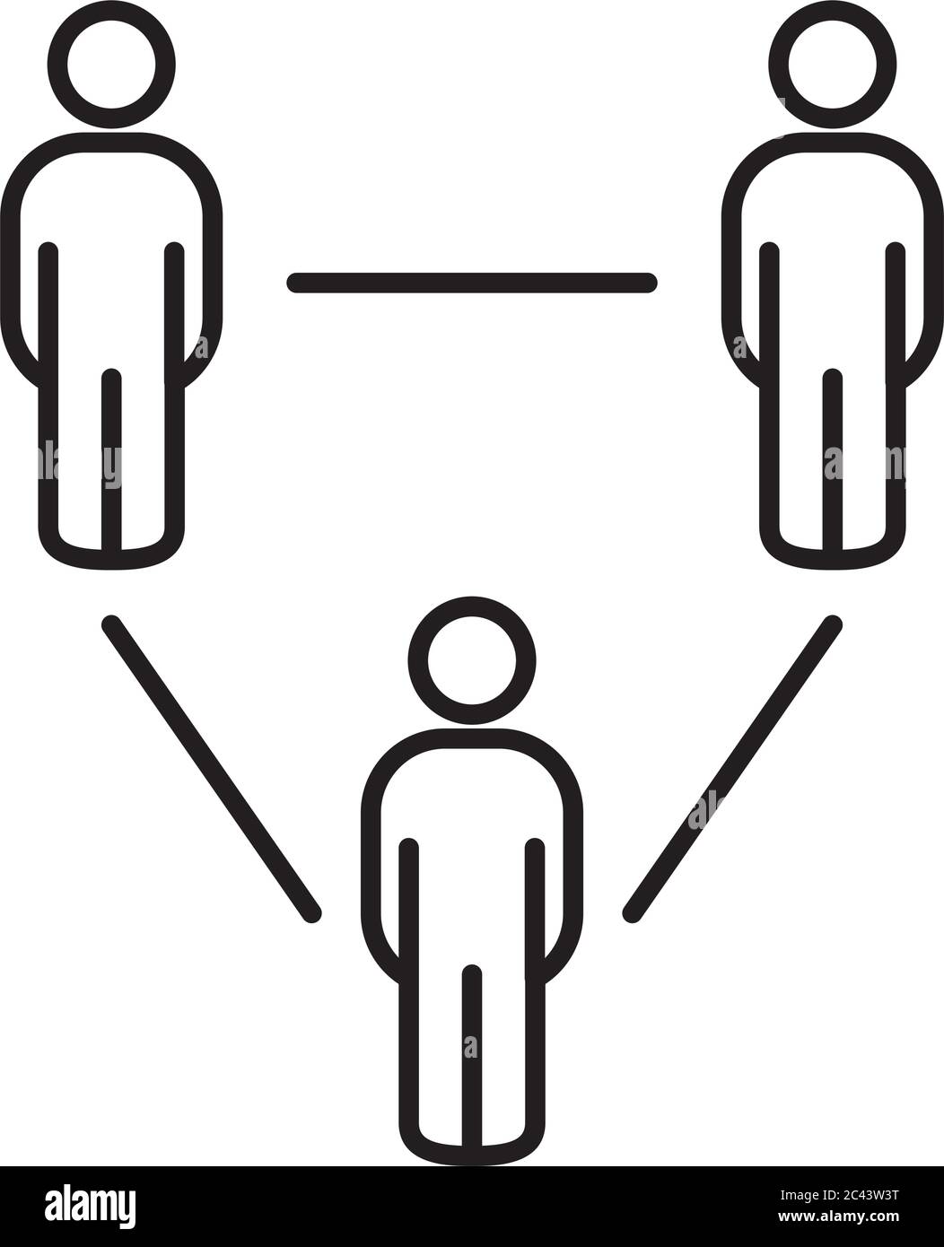 social distancing concept, pictogram people keeping the distance over ...