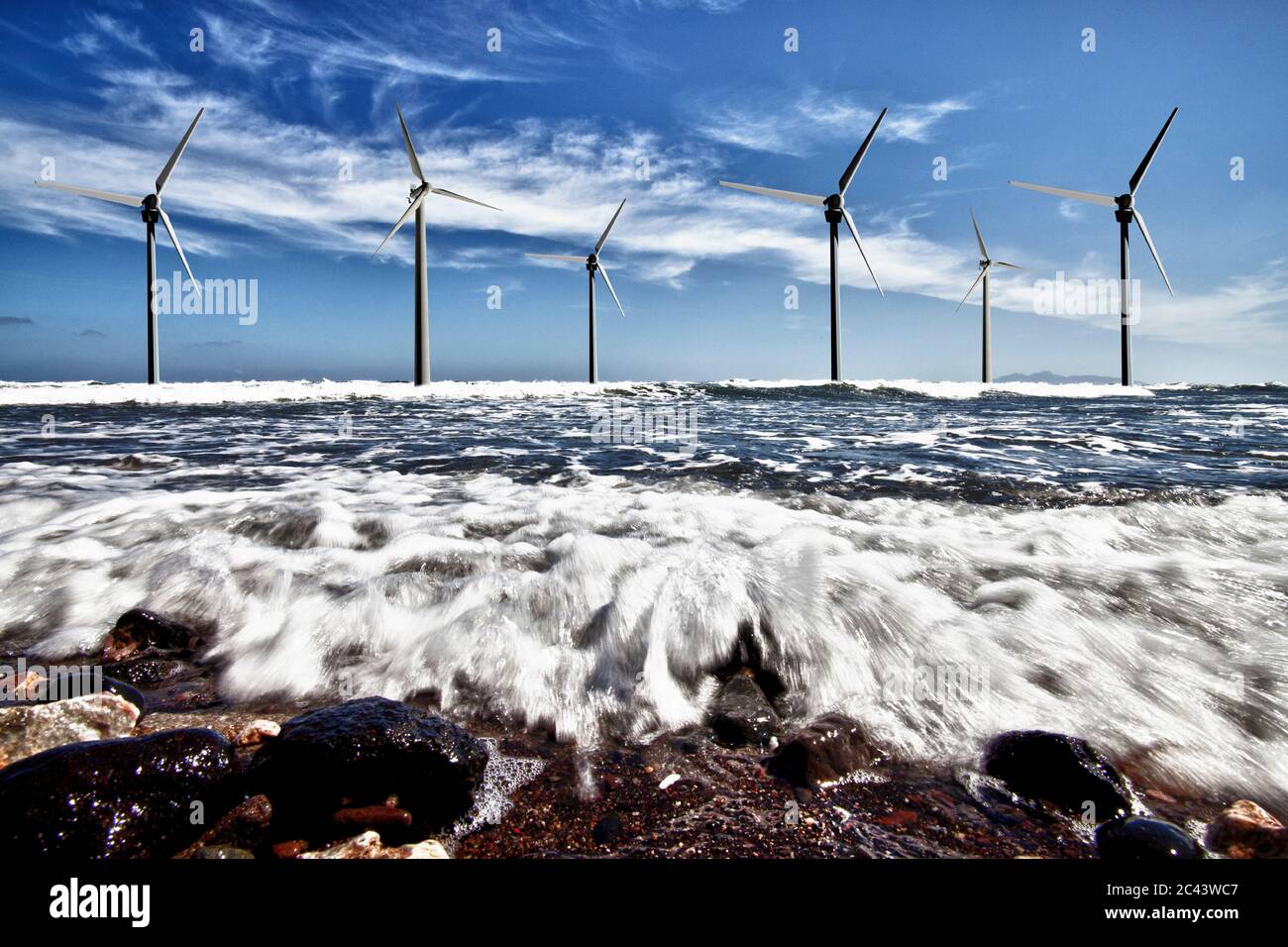 Wind turbines in the sea Stock Photo - Alamy