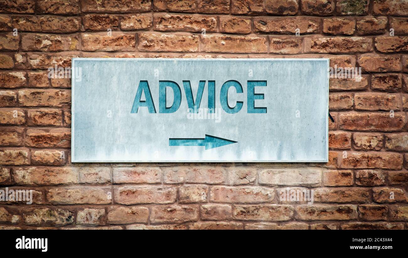 Street Sign the Direction Way to Advice Stock Photo - Alamy