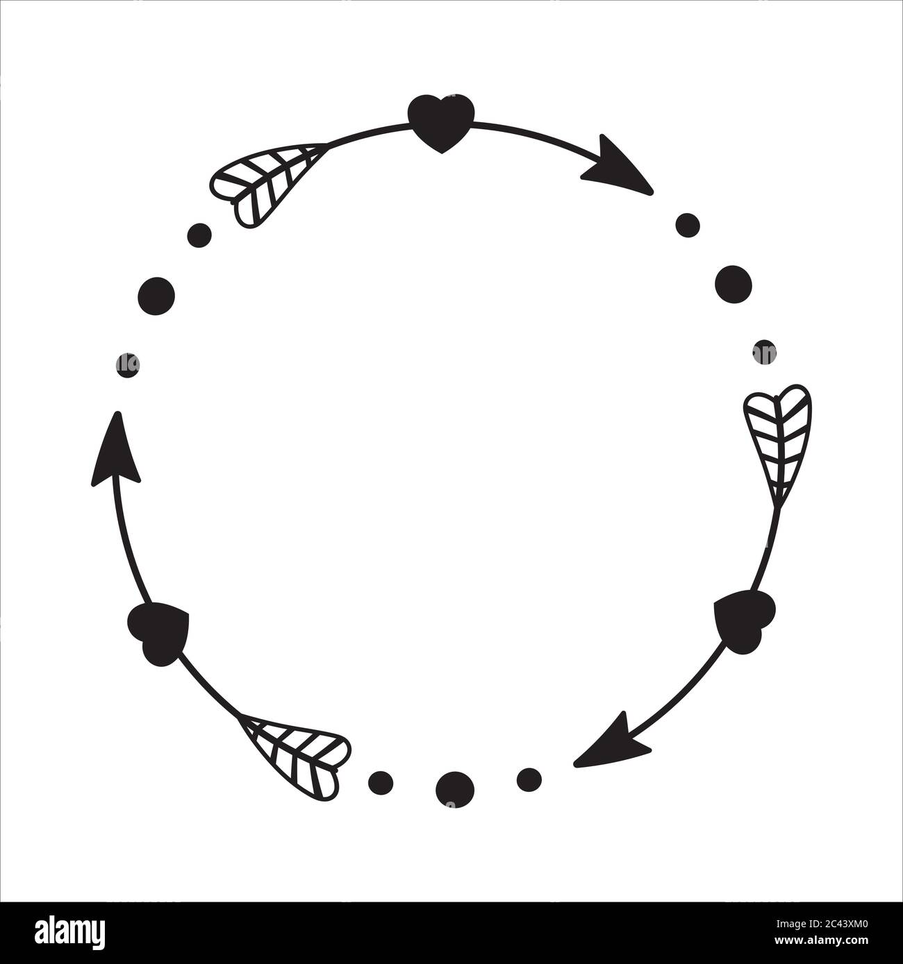 Circle Arrow, Arrow monogram frame vector illustration Stock Vector ...