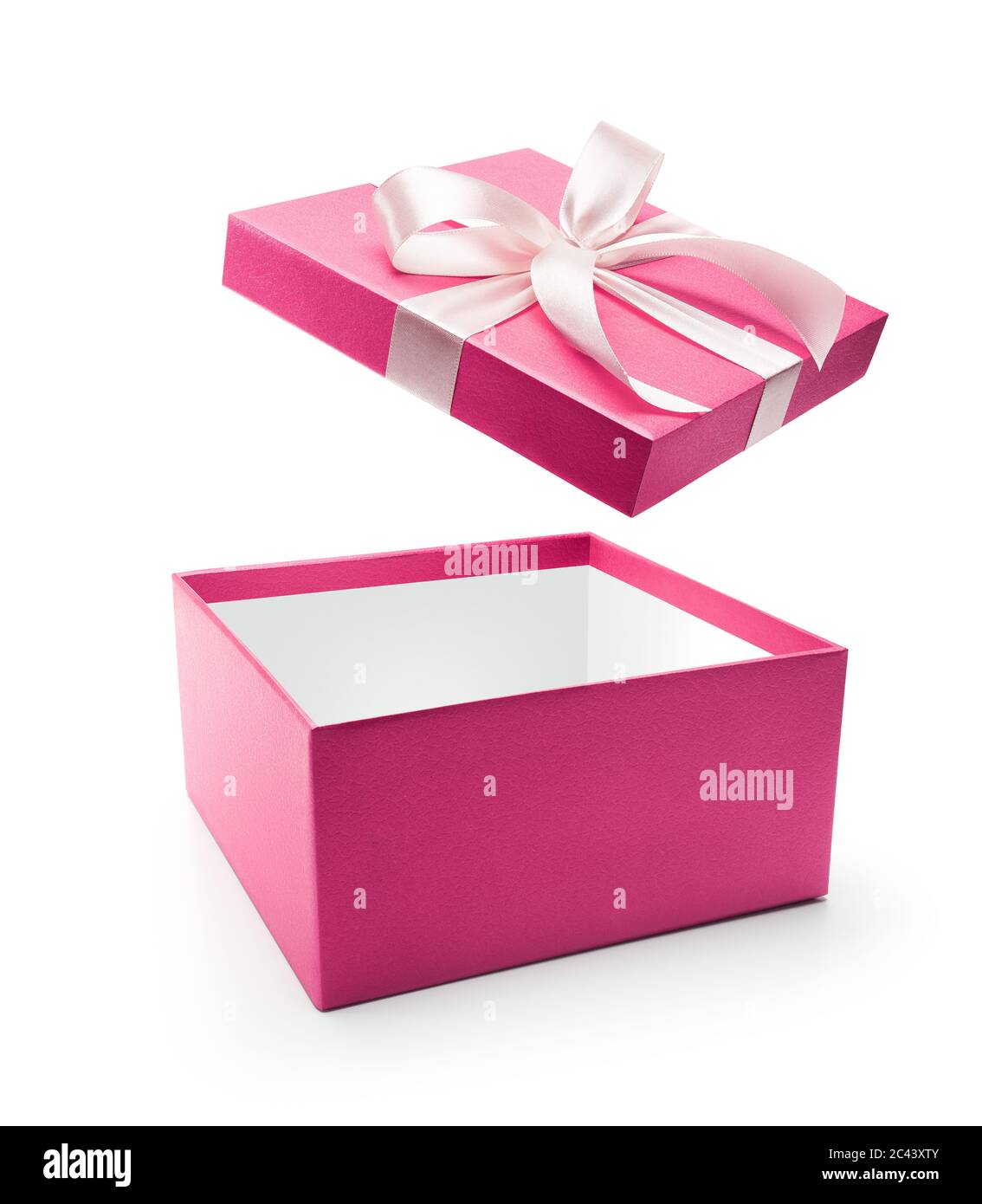 Pink open gift box isolated on white background Stock Photo - Alamy