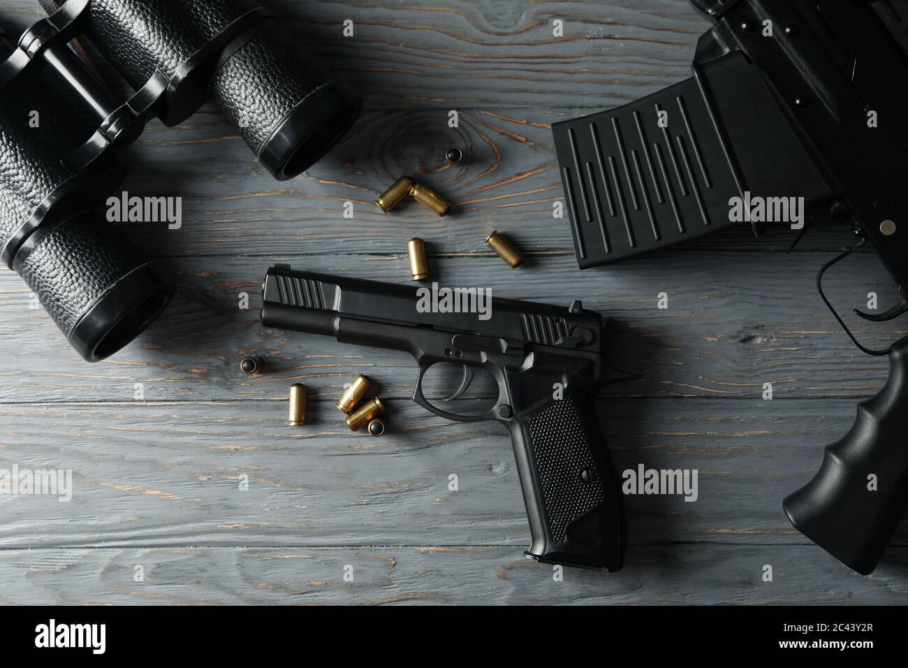 Gun military police top view hi-res stock photography and images - Alamy