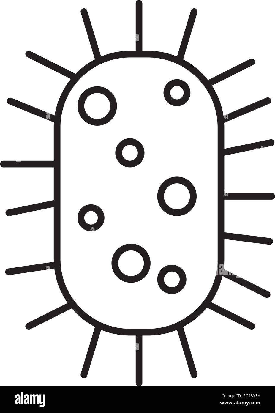 bacteria germ icon over white background, line style, vector ...