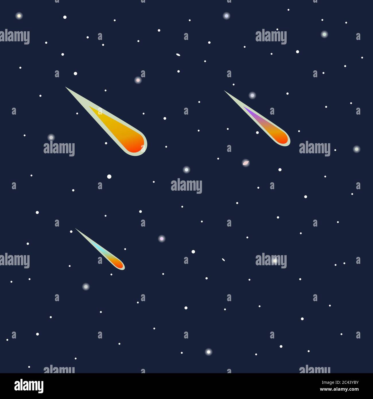 Night sky with stars, falling comets vector Stock Vector Image & Art ...