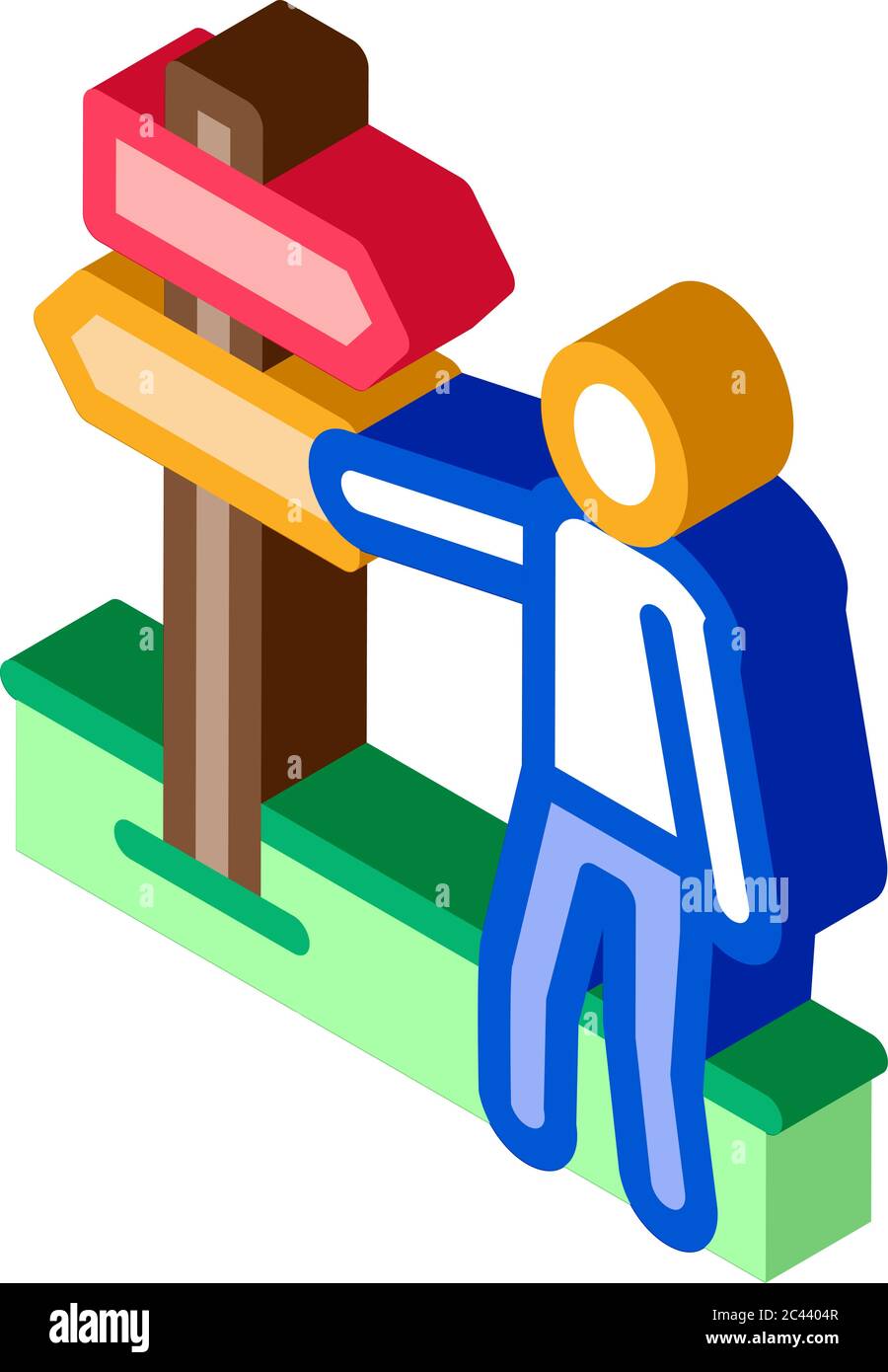 human direction pillar isometric icon vector illustration Stock Vector ...