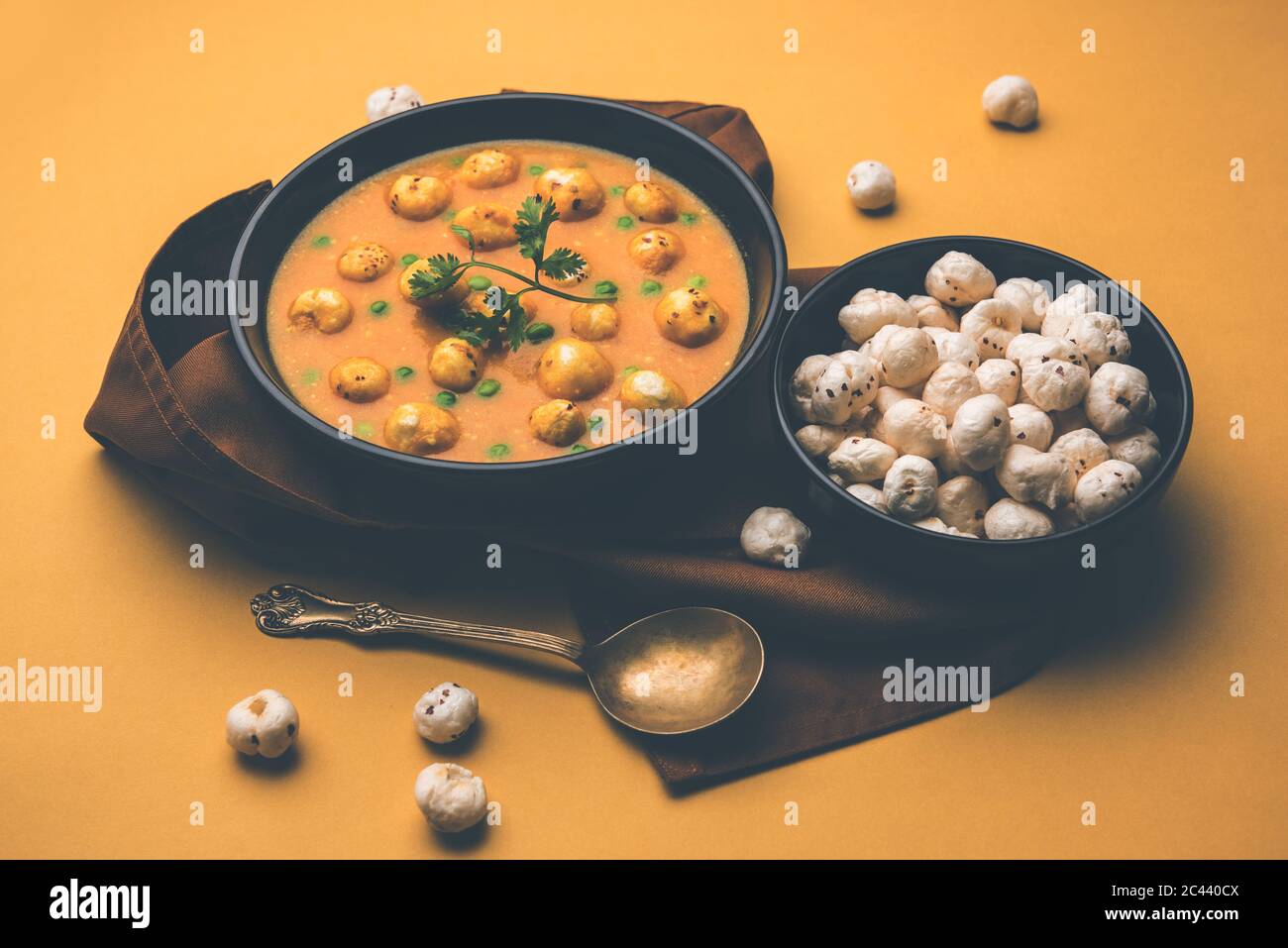Phool Makhana Matar Gravy Sabzi or Lotus Seeds peas curry is an Indian ...
