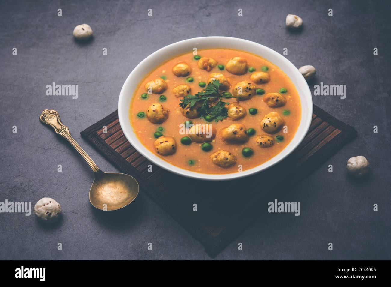 Phool Makhana Matar Gravy Sabzi or Lotus Seeds peas curry is an Indian ...