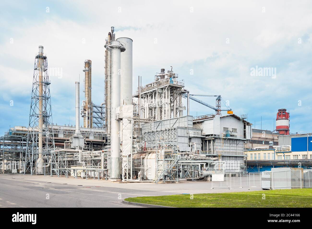 Large-capacity ammonia production workshop. Exterior of modern ...