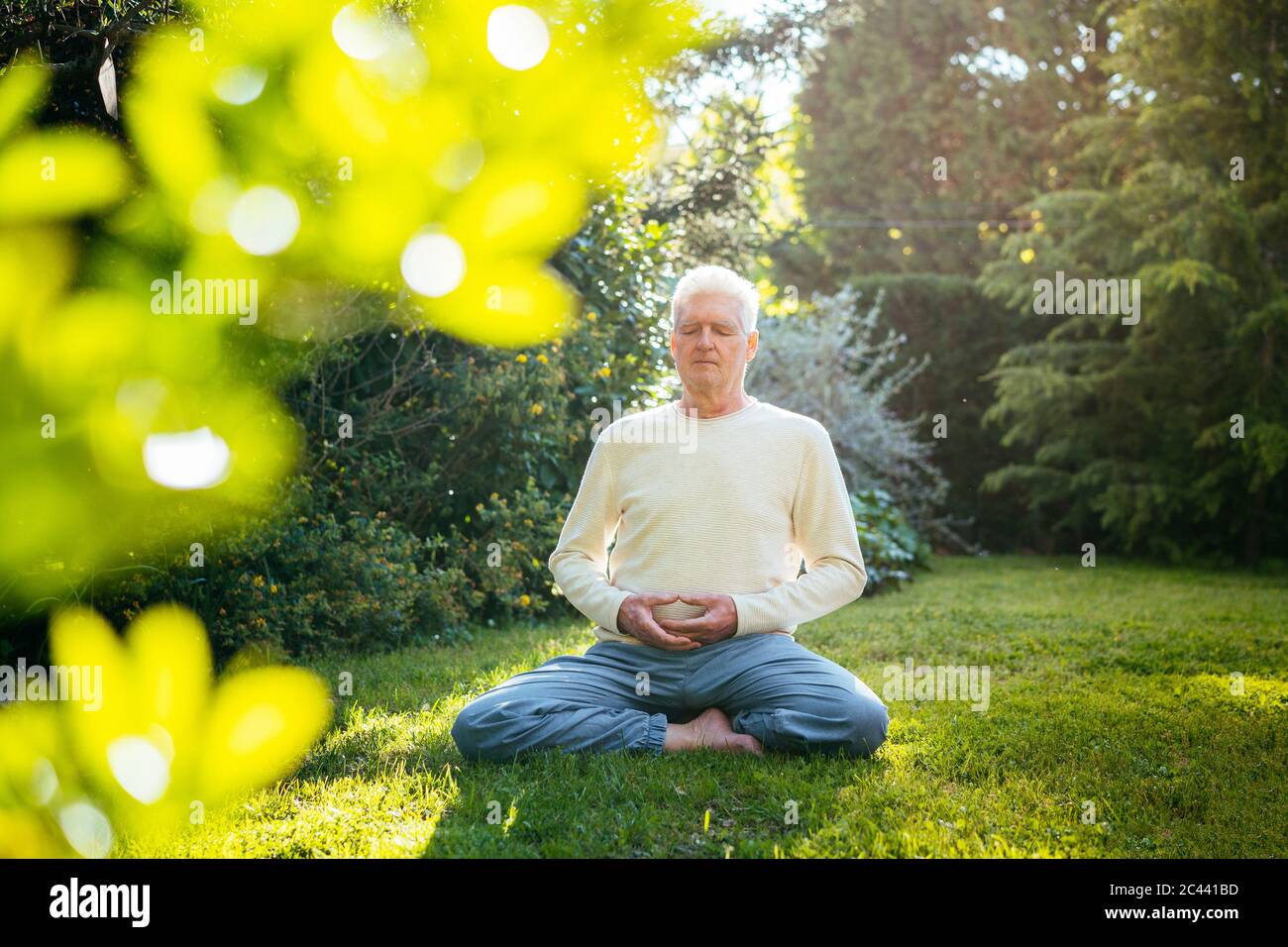 Man meditating nature hi-res stock photography and images - Alamy