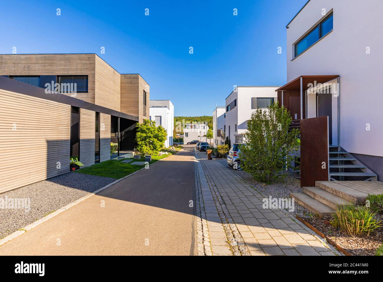 Germany, Baden-Wurttemberg, Egert, Modern suburb in spring Stock Photo ...