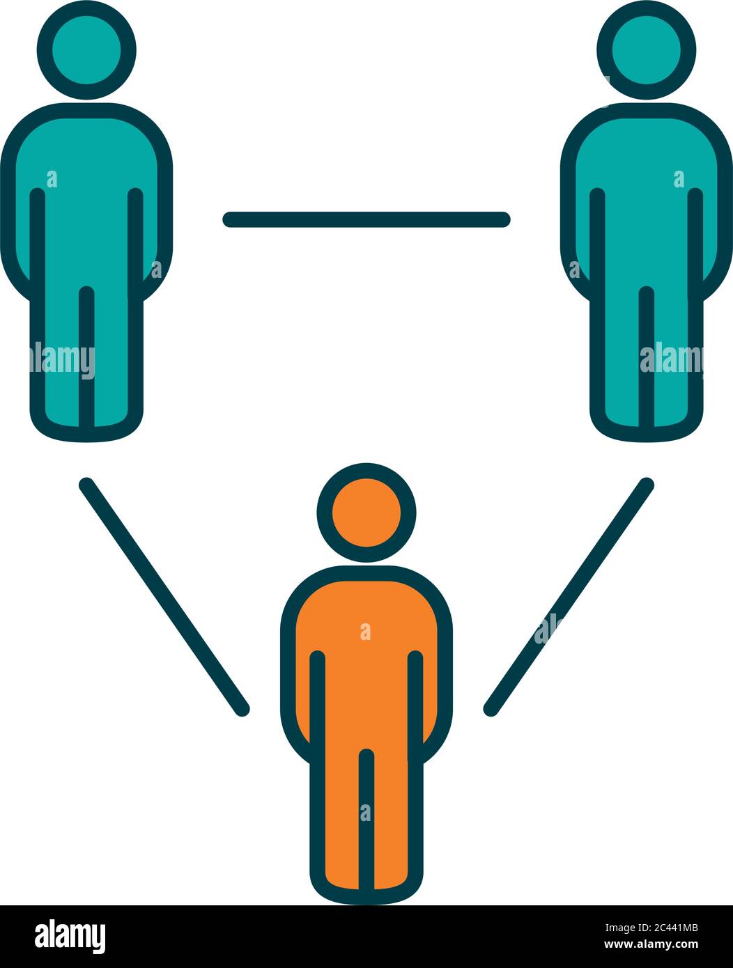 social distancing concept, pictogram people keeping the distance over ...