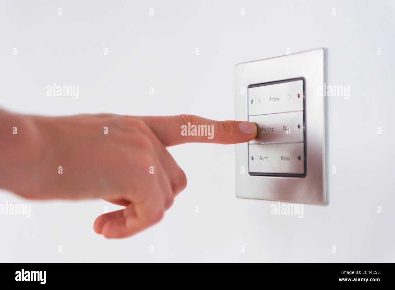 Human hand pushing button hi-res stock photography and images - Alamy