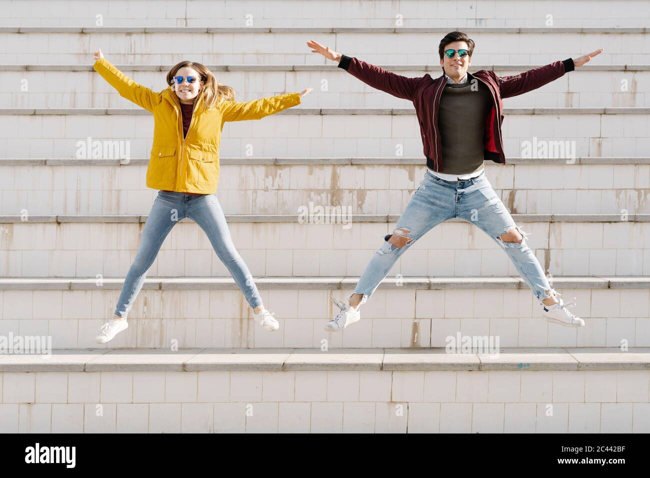Jumping in stairs hi-res stock photography and images - Alamy