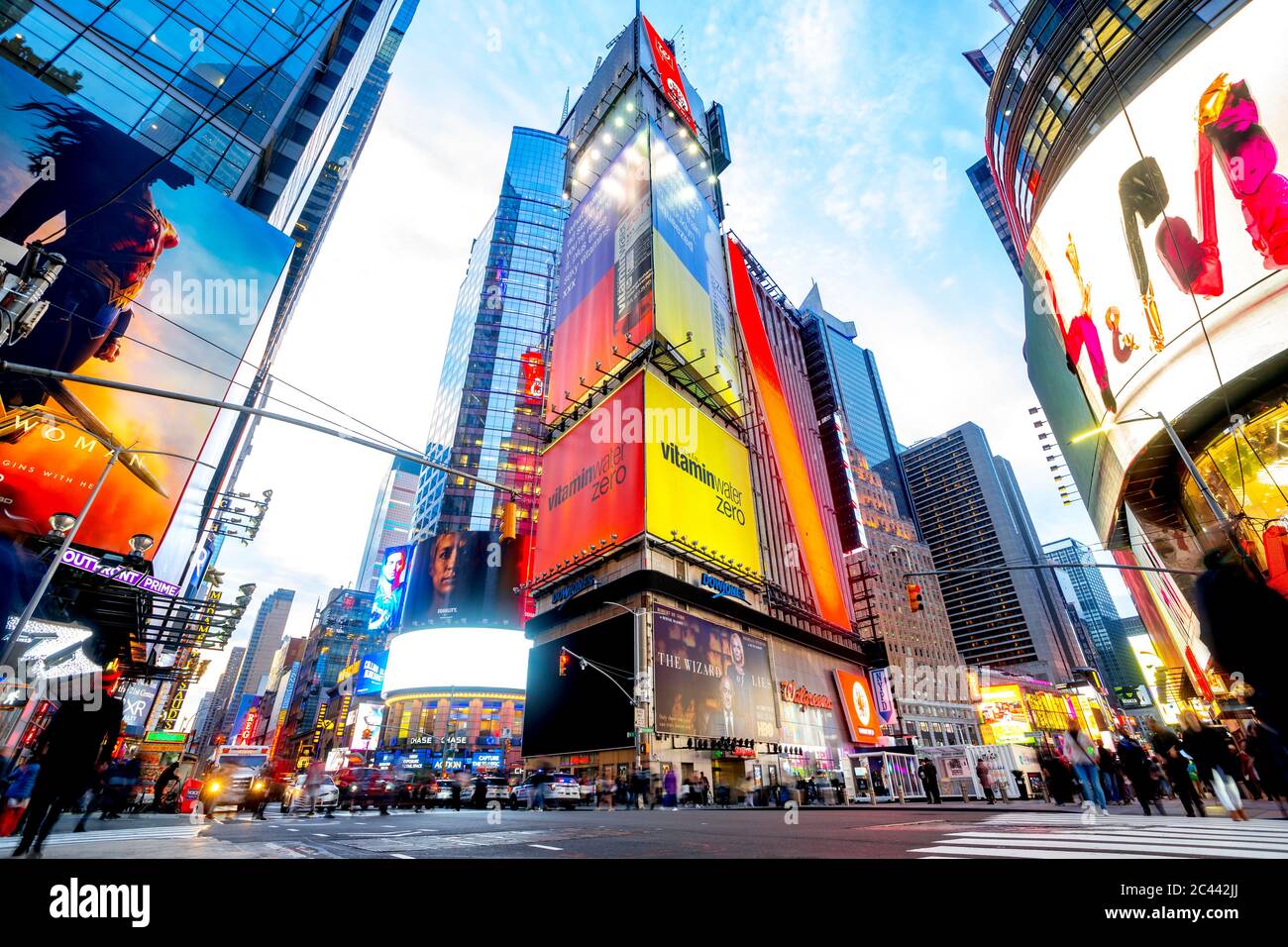 USA, New York, New York City, Times Square road intersection Stock ...
