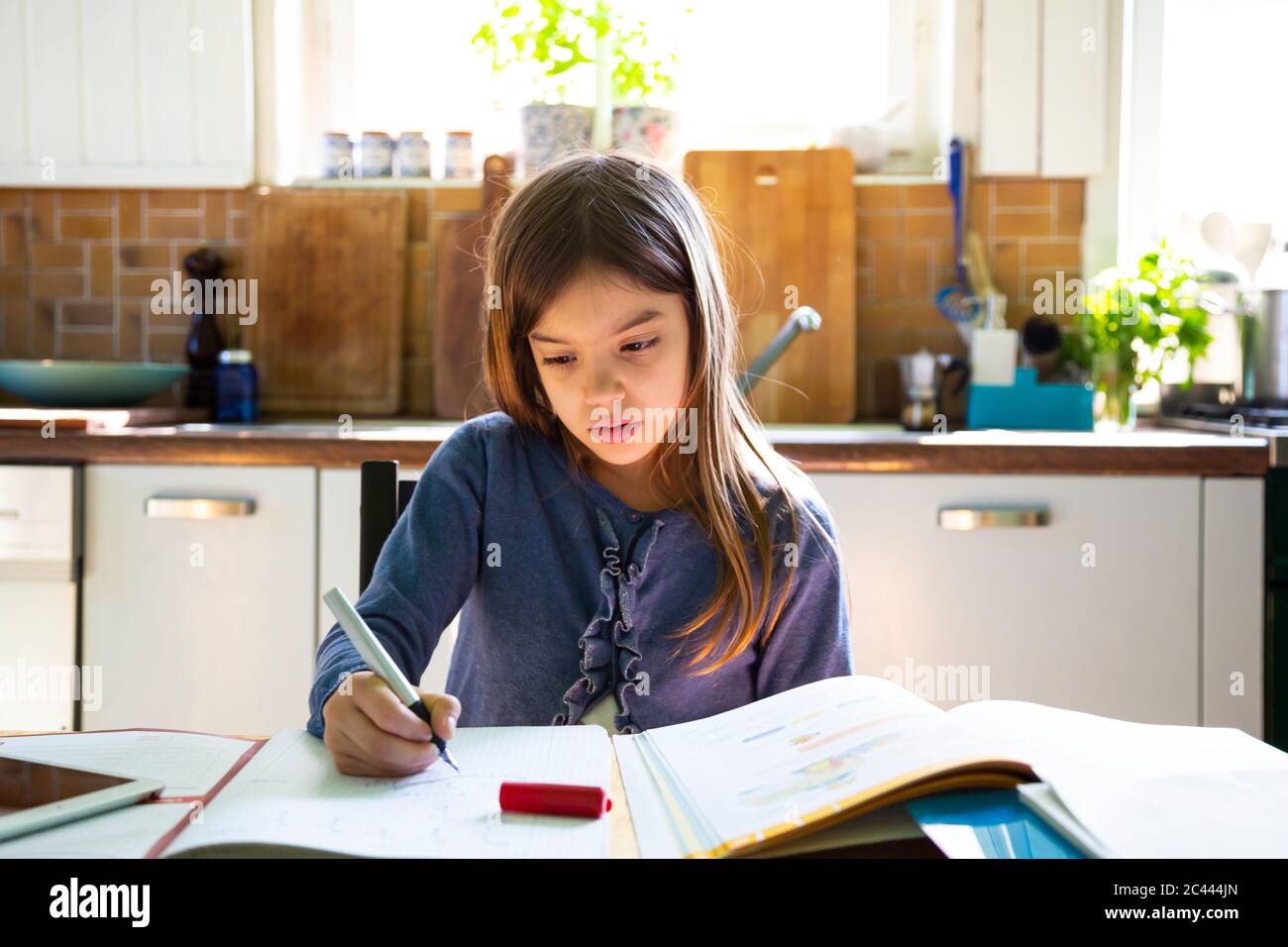Homework kitchen hi-res stock photography and images - Alamy