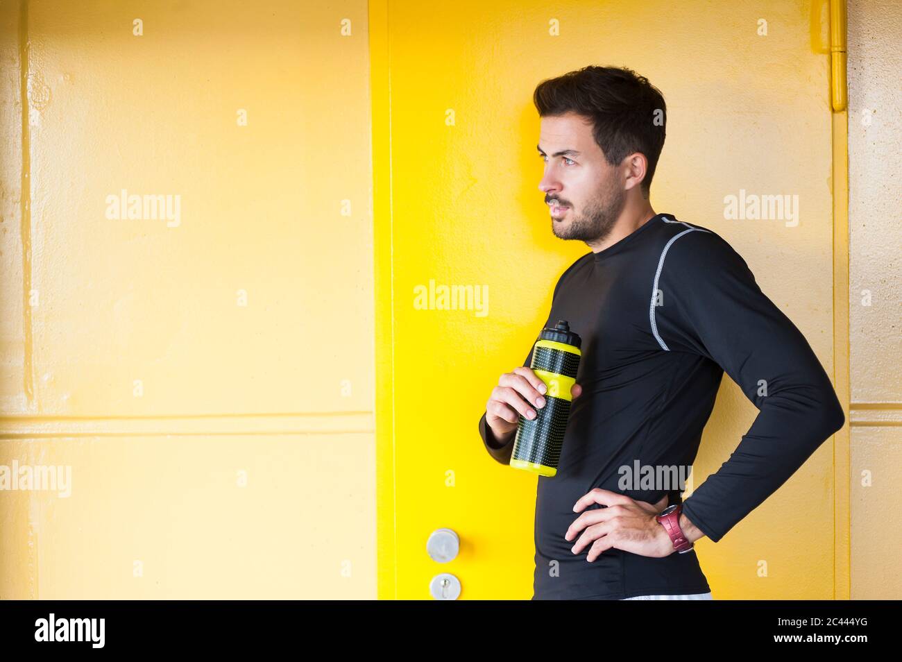 Side view young man having hi-res stock photography and images - Alamy