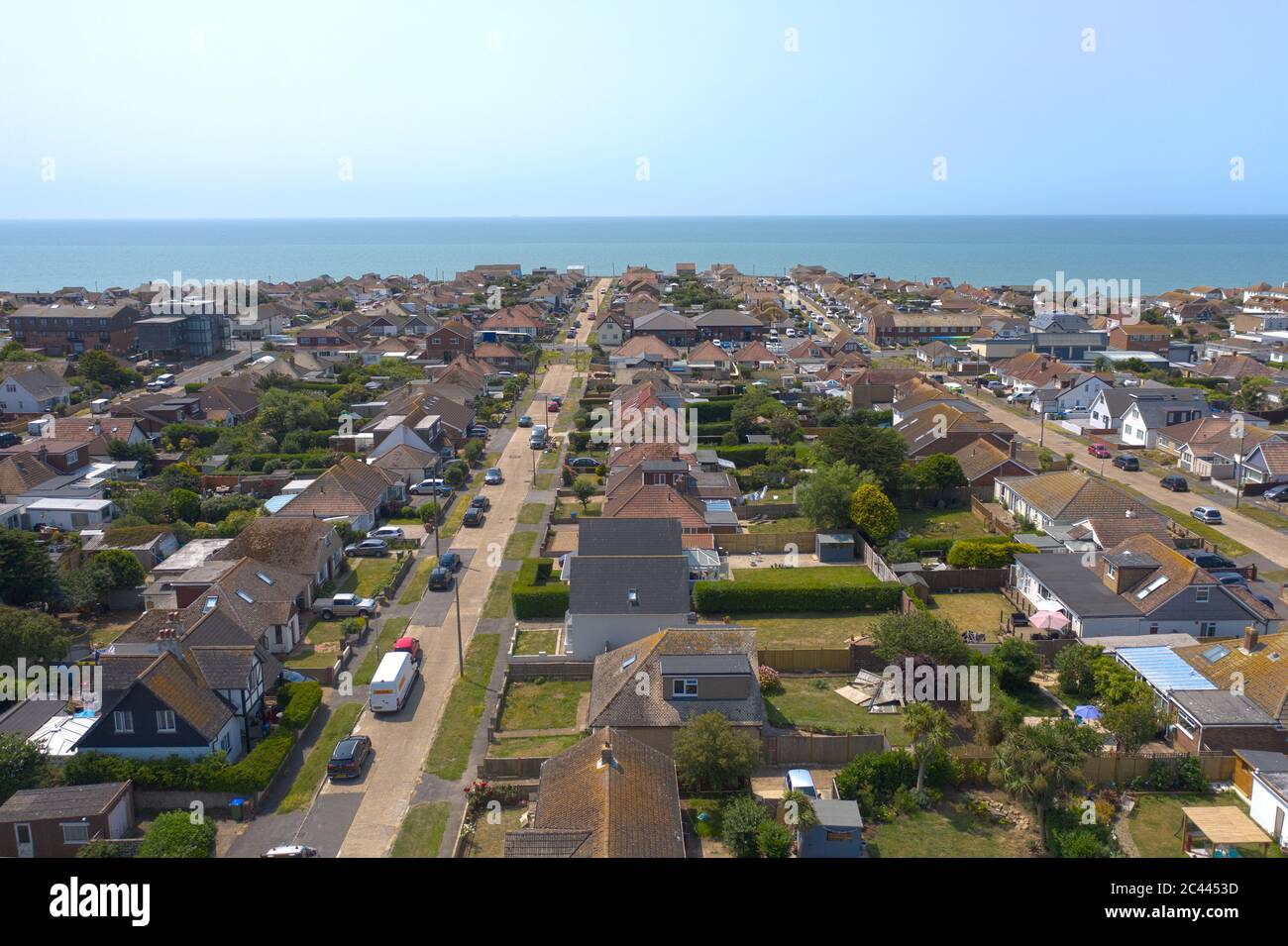 Aerial photo of Peacehaven on the East Sussex coast looking towards the ...
