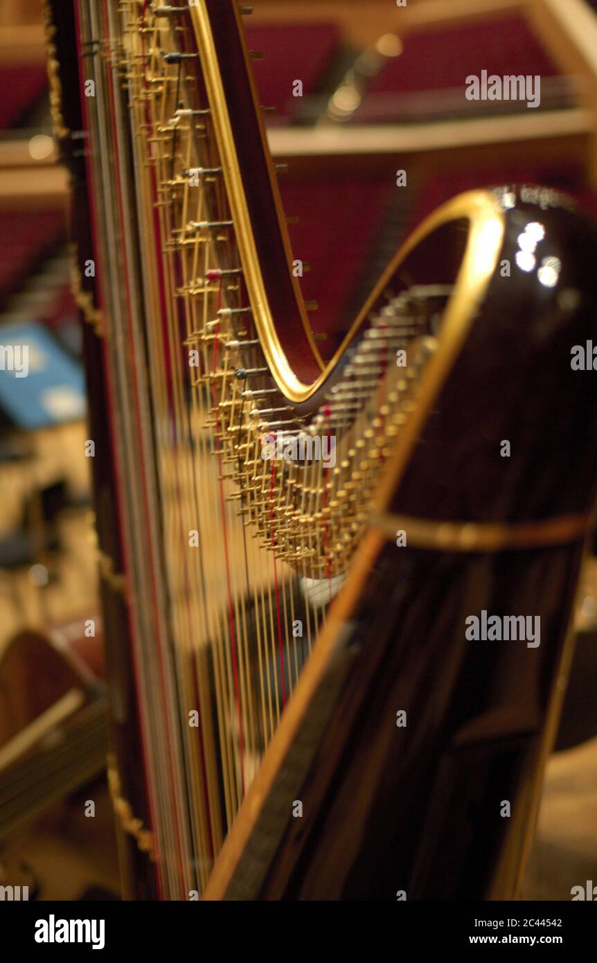 Harp on a concert stage Stock Photo - Alamy
