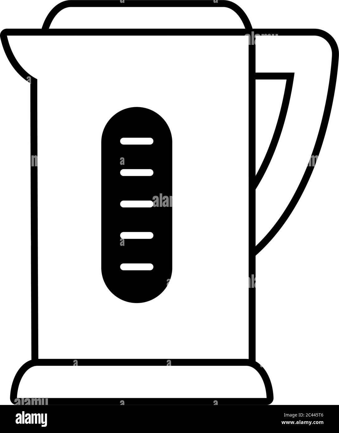 measuring jug icon over white background, line style, vector ...