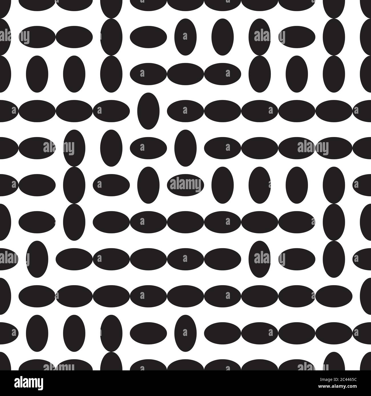 Seamless pattern with horizontal and vertical black ellipses Stock ...