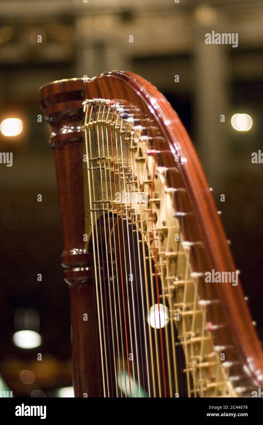 Harp on a concert stage Stock Photo - Alamy
