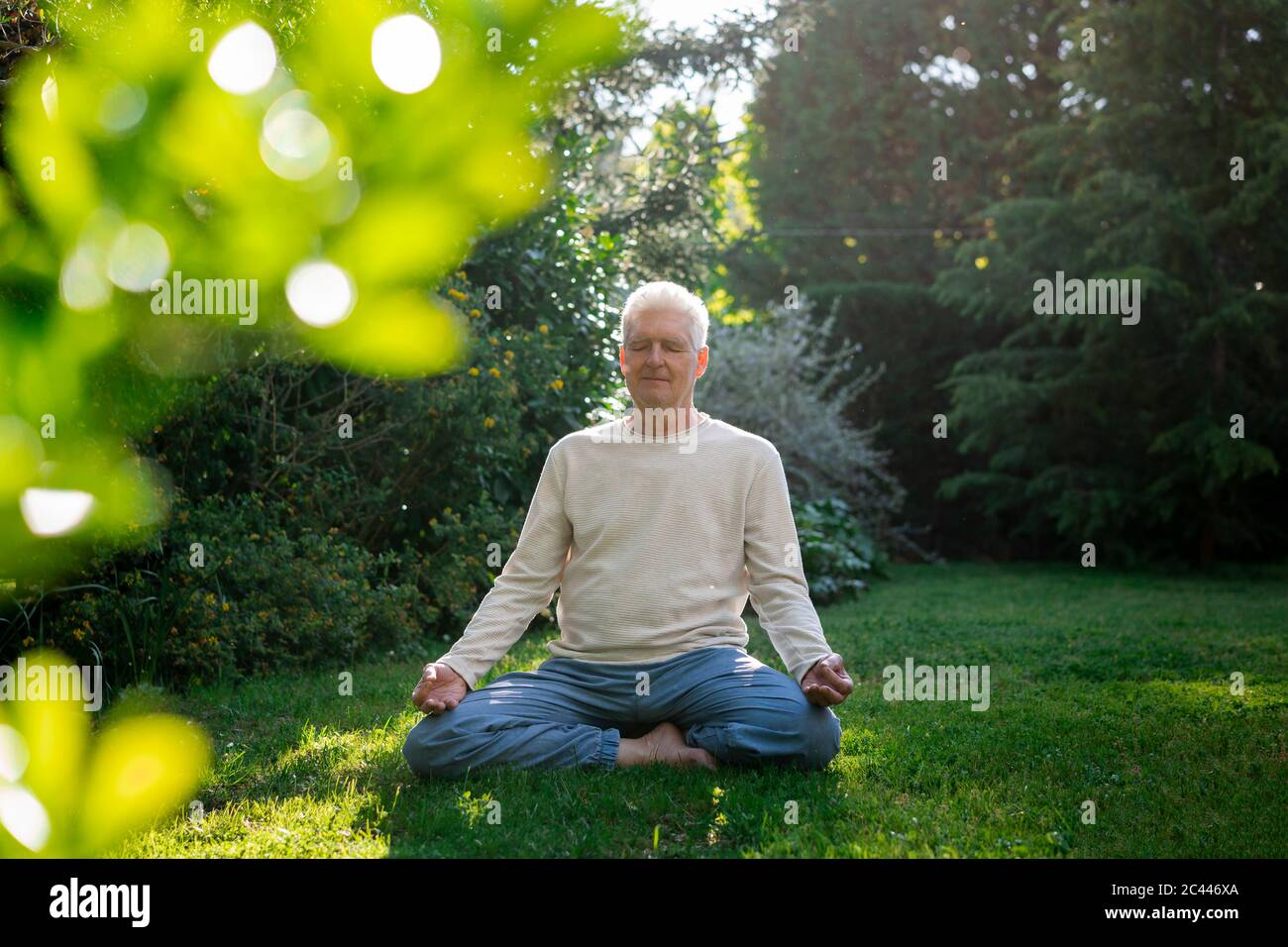 Man meditating nature hi-res stock photography and images - Alamy