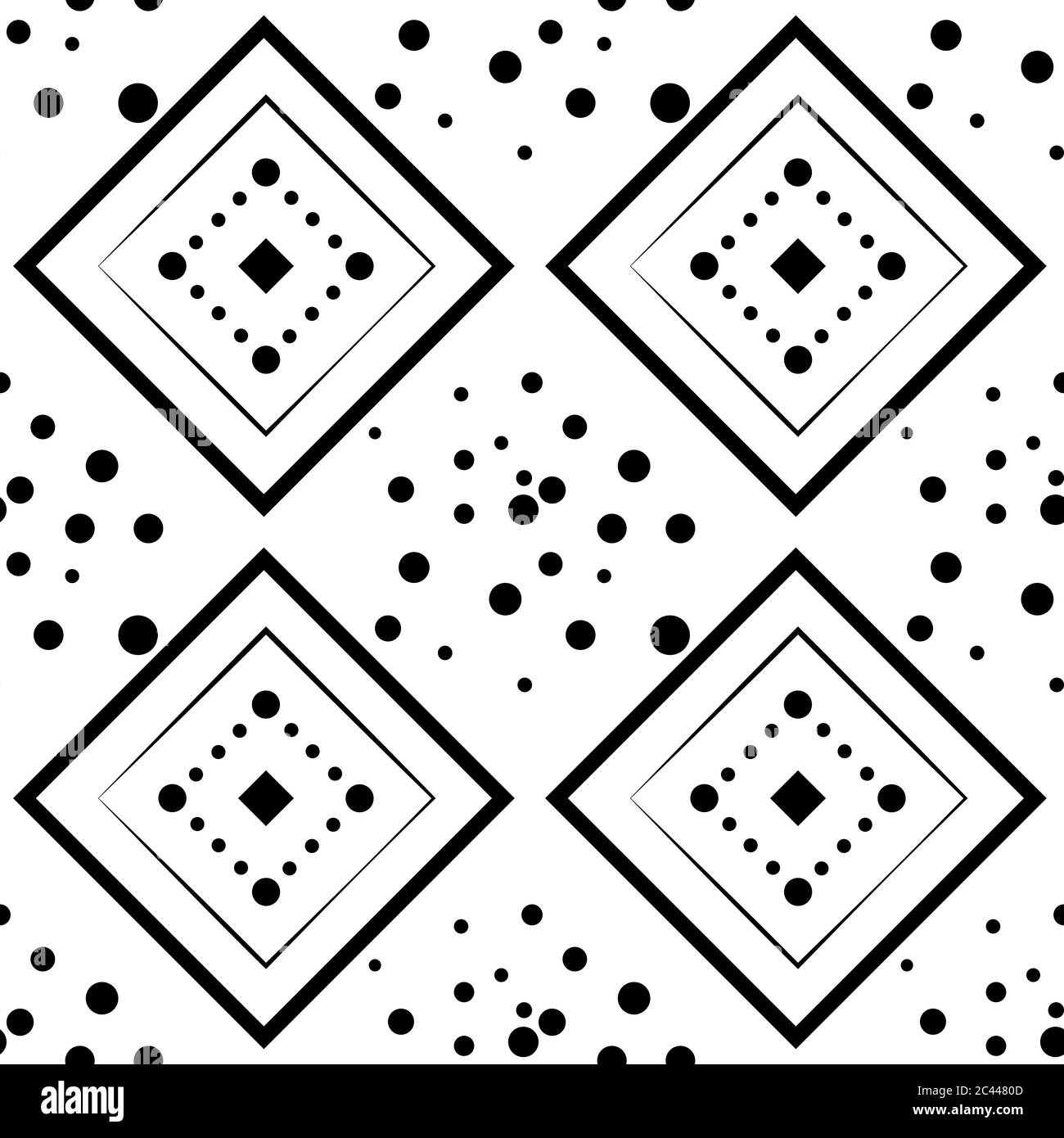Design seamless monochrome pattern with circle and square Stock Vector ...