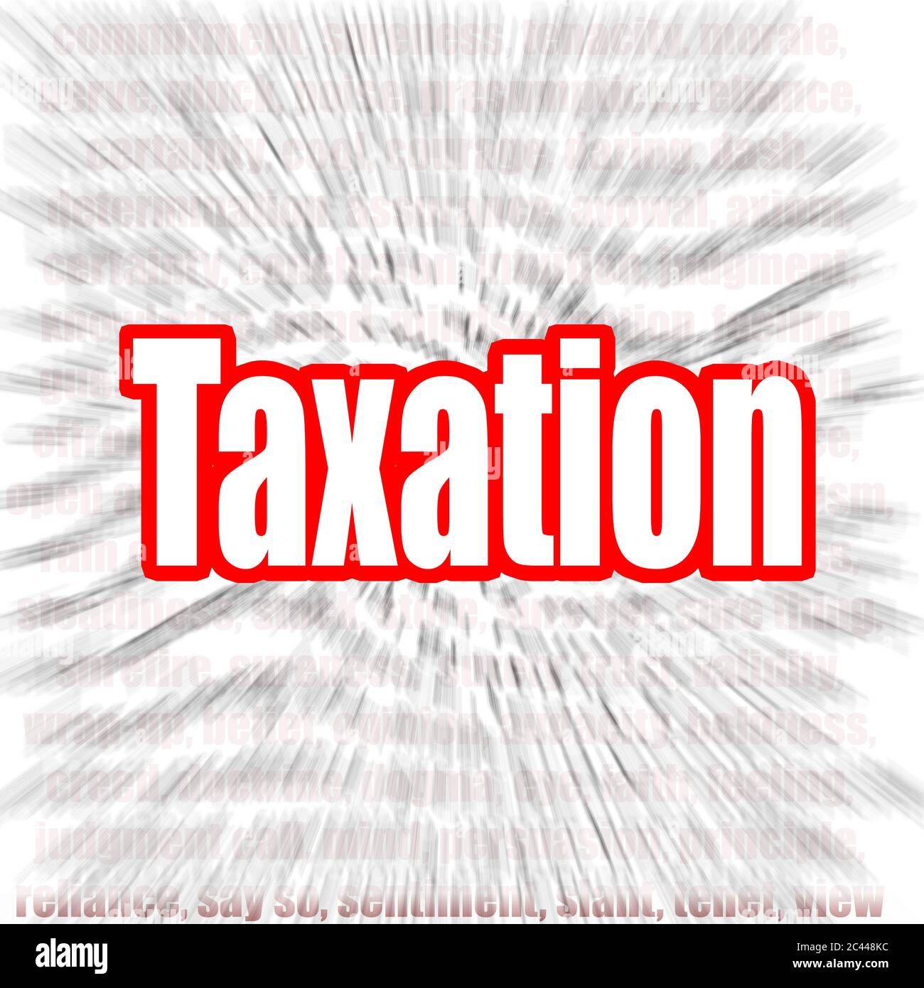 Taxation word with zoom in effect as background, 3D rendering Stock ...