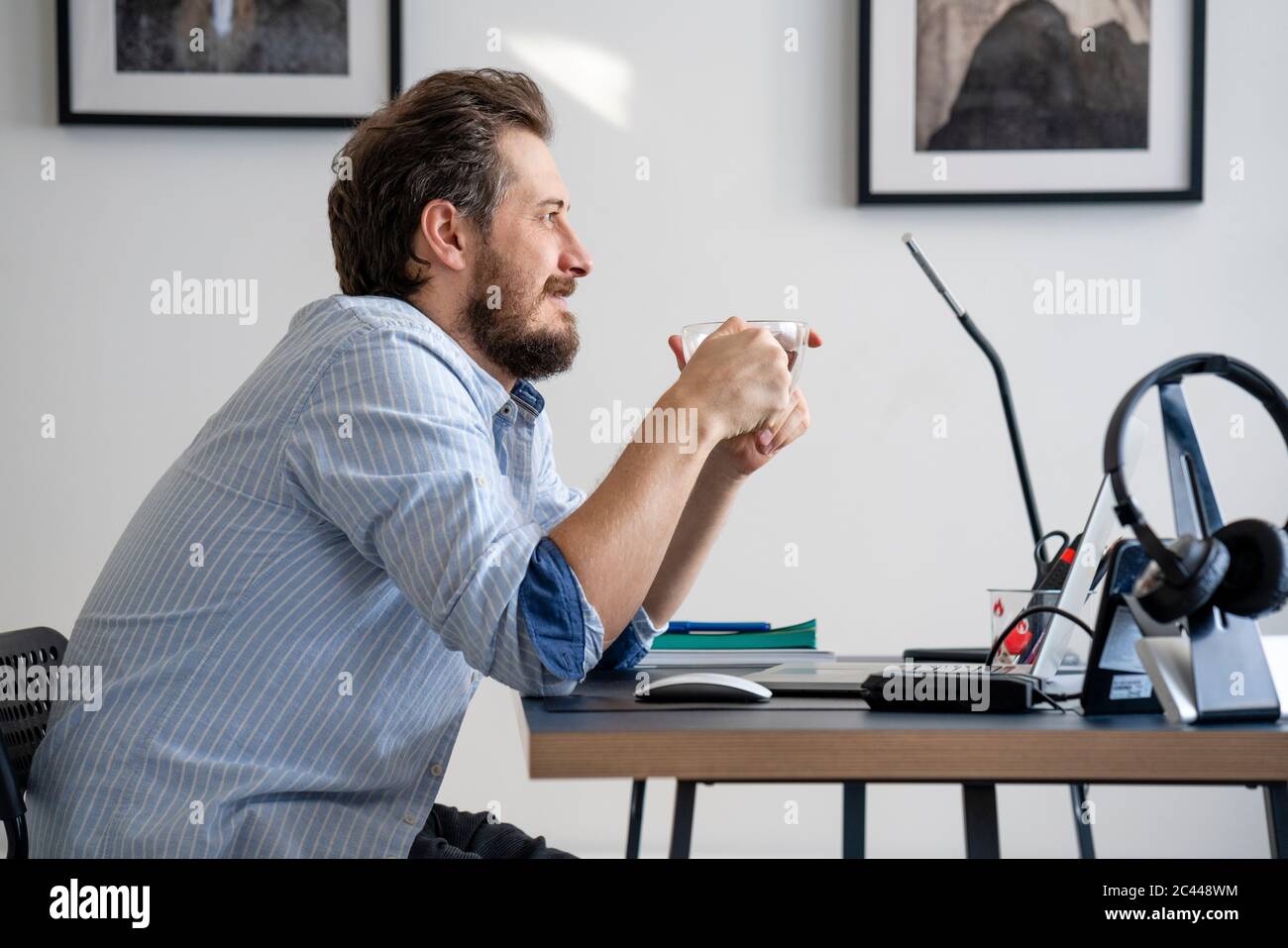 Tea desk view hi-res stock photography and images - Alamy
