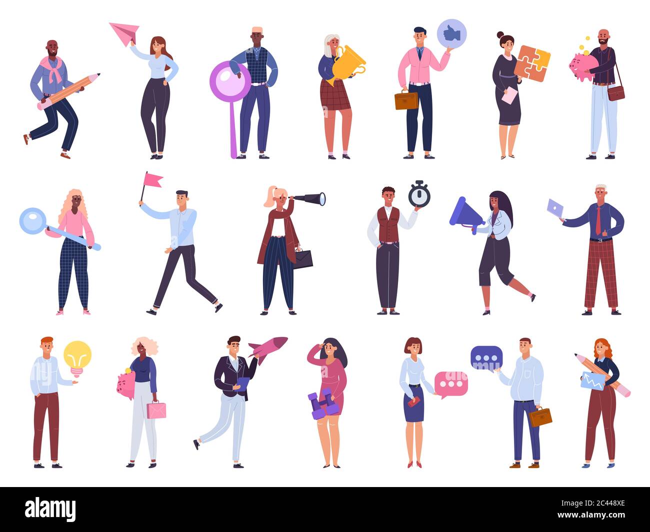 Business workers. Office people characters team, brainstorming, time ...