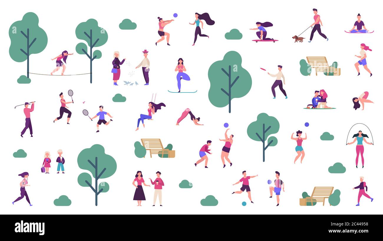 Active outdoor lifestyle. People healthy lifestyle and park sport ...