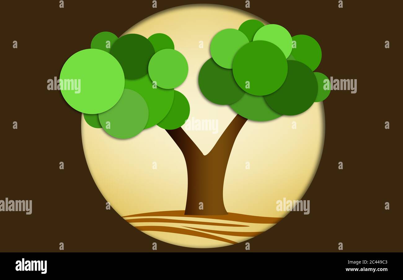 Go green forest tree concept, 3D rendering Stock Photo - Alamy