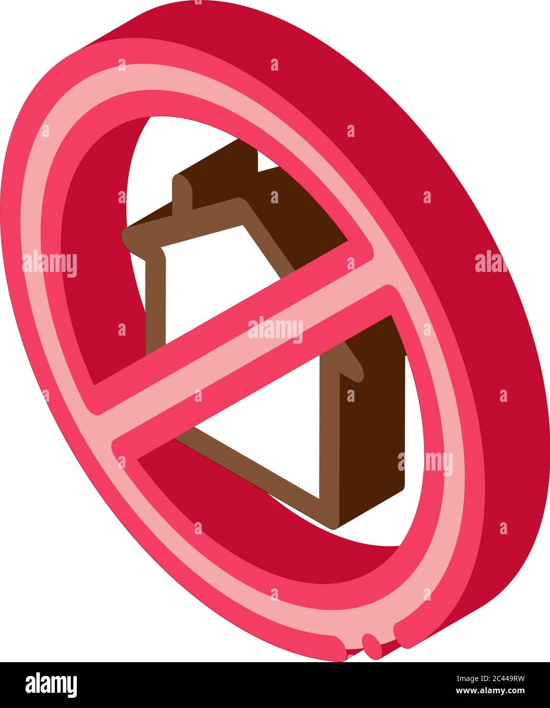 house crossed out sign isometric icon vector illustration Stock Vector ...